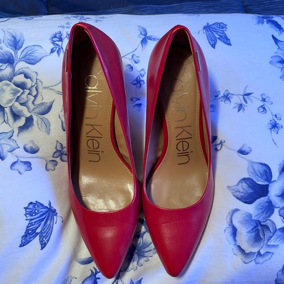 Calvin Klein | Shoes | Calvin Klein 3 Inch Heel Red | Poshmark